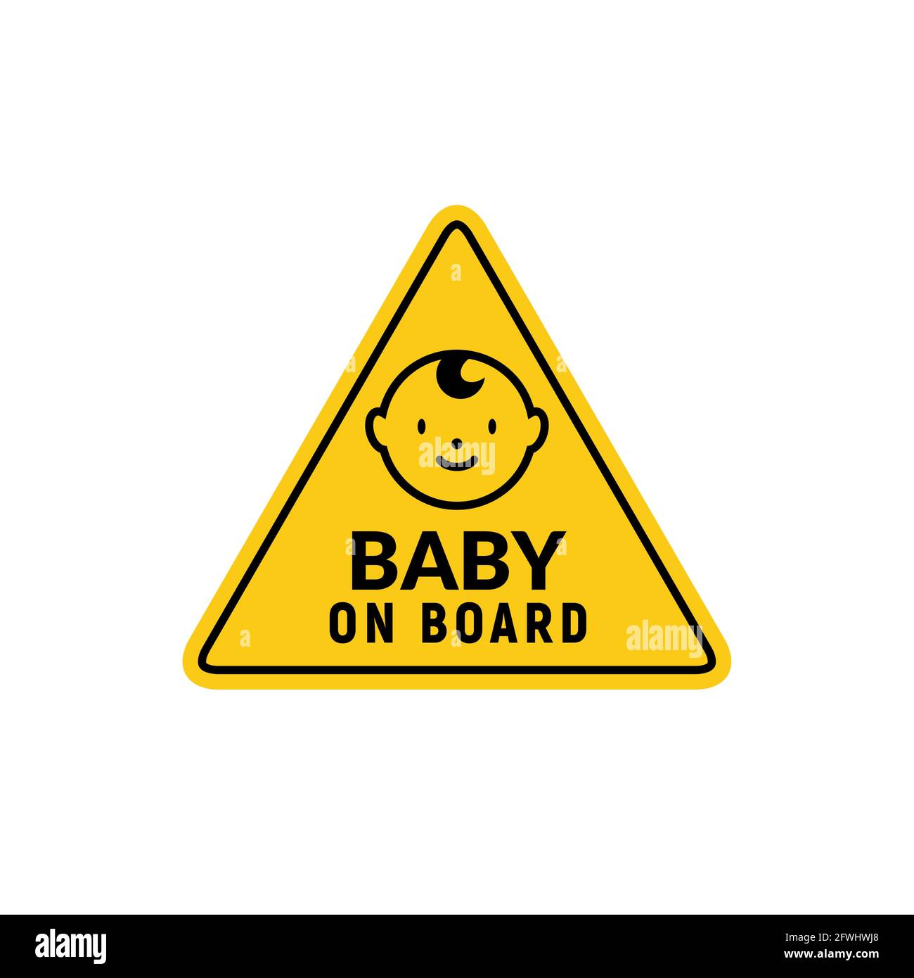 Baby on board sign icon. Child safety sticker warning emblem. Baby ...
