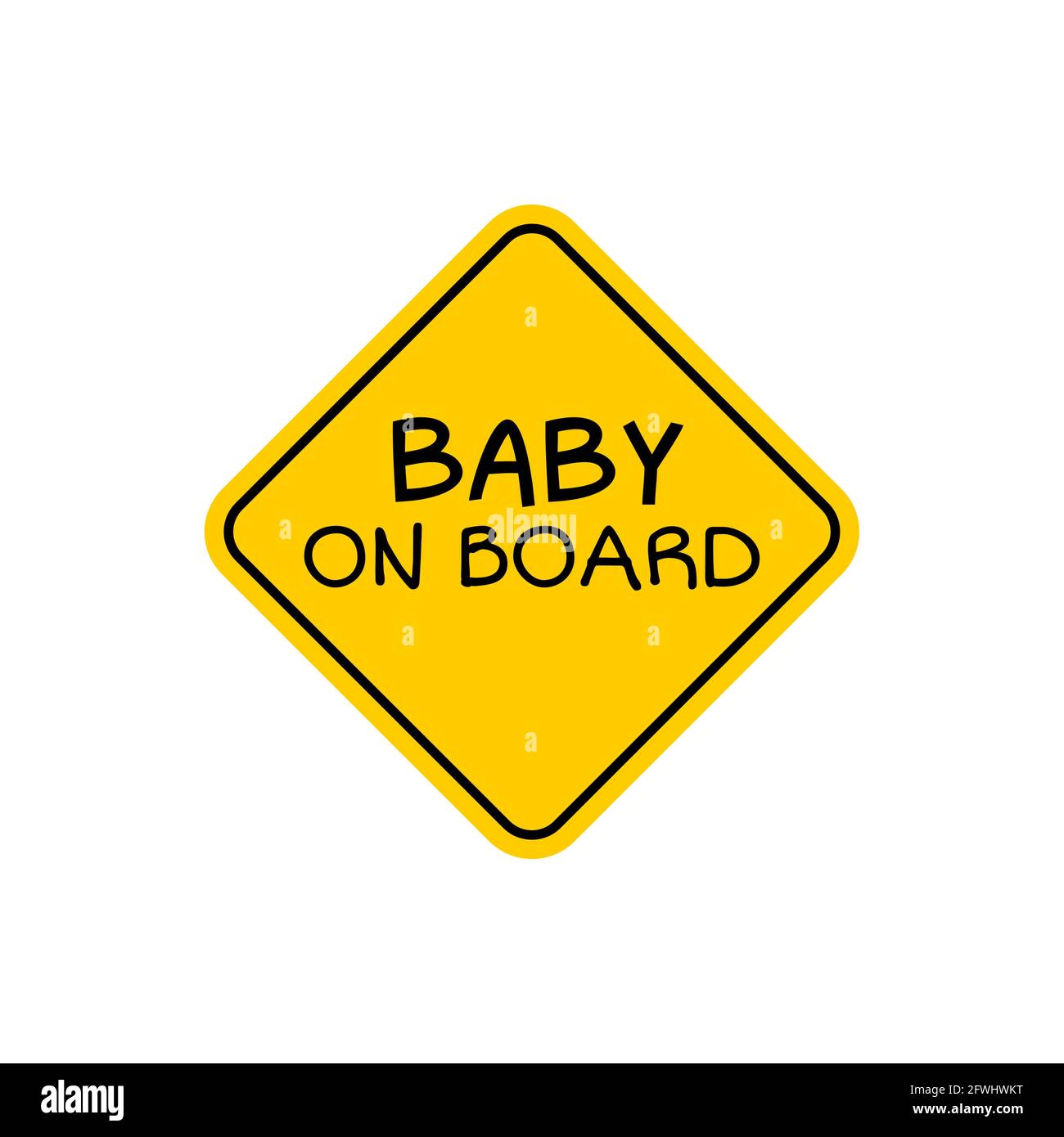 Baby on board sign icon. Child safety sticker warning emblem. Baby ...