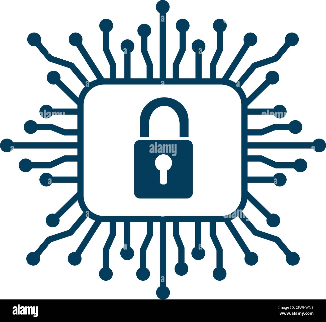 Cyber security padlock with circuit Stock Vector Image & Art - Alamy