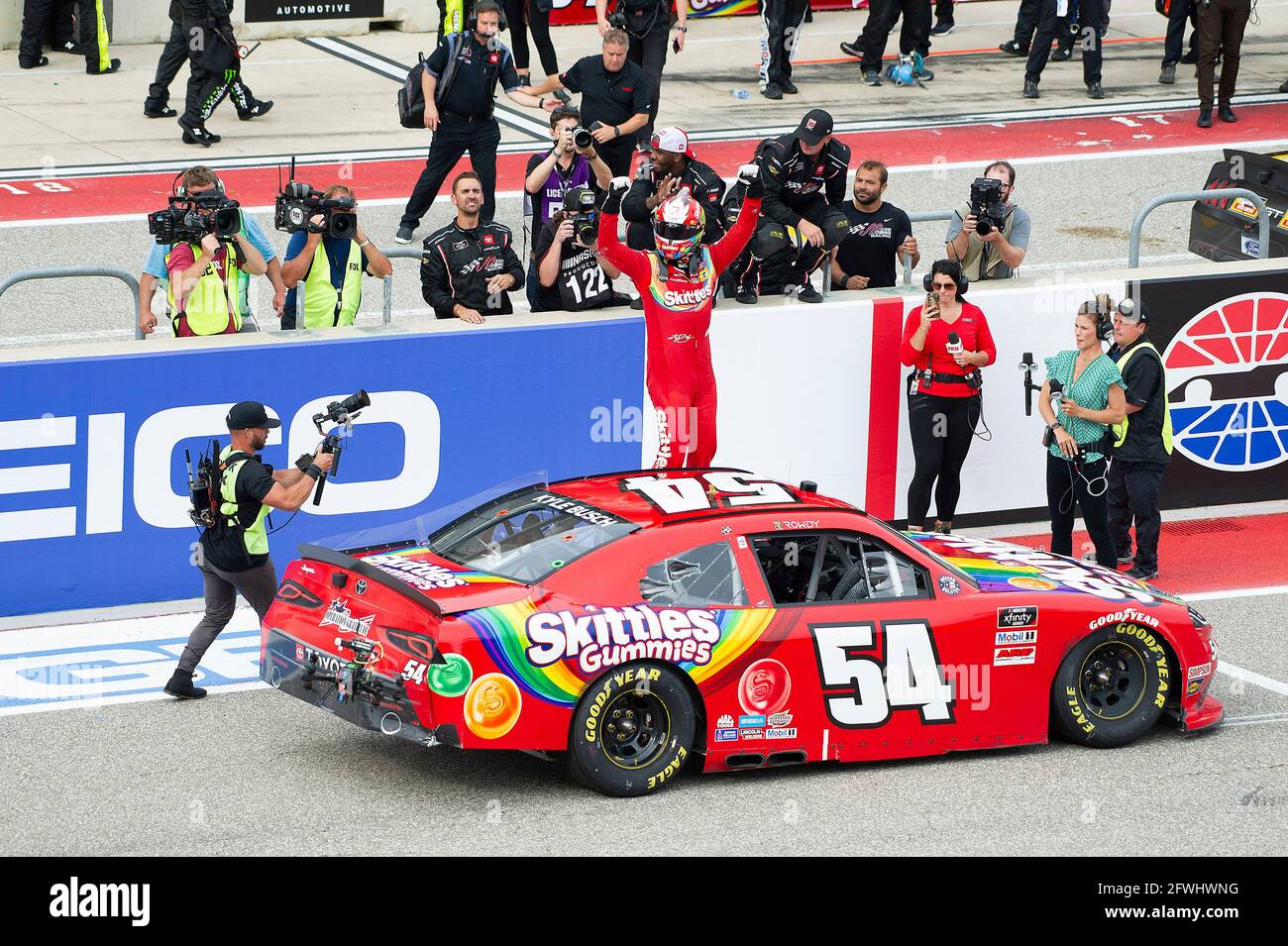 Austin, Texas, USA. 22nd May, 2021. Kyle Busch (54) NASCAR Xfinity ...