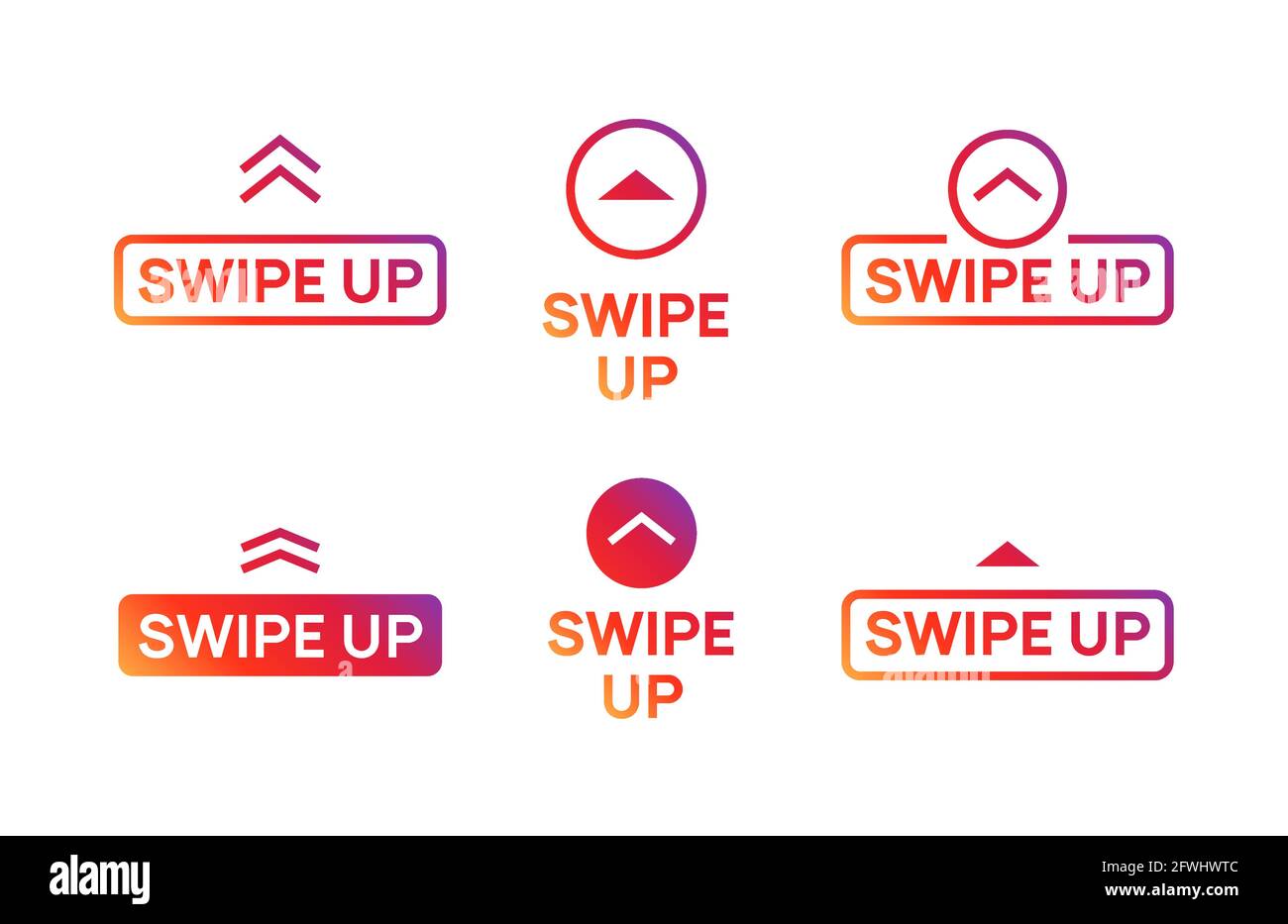 Swipe up insta story icon. Scroll arrow drag button, social media interface action icon Stock ...