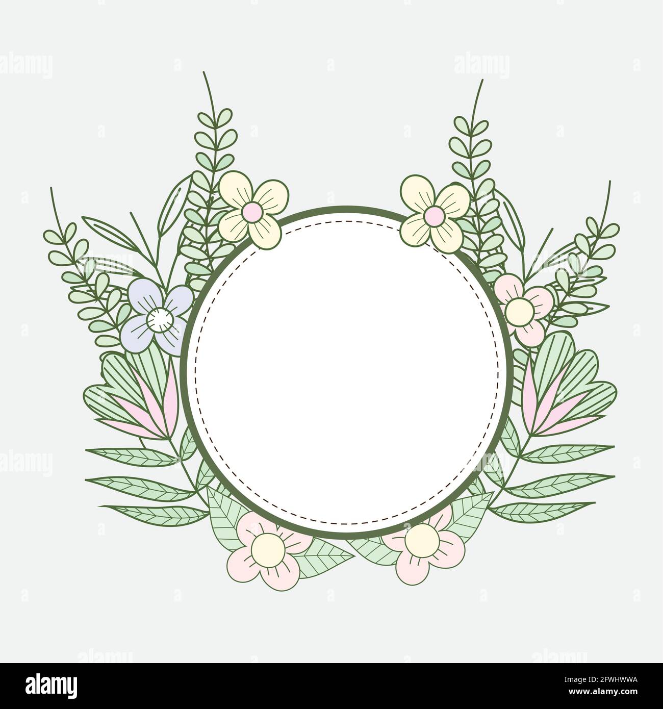 round floral label Stock Vector Image & Art - Alamy
