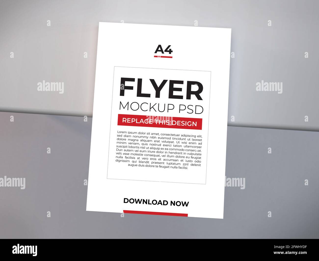 Flyer Paper 3D Illustration Mockup Scene on Isolated Background Stock ...