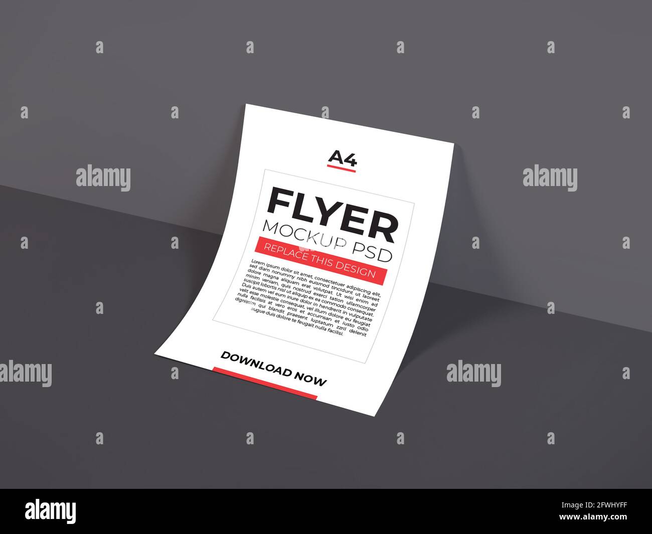 Flyer Paper 3D Illustration Mockup Scene on Isolated Background Stock ...