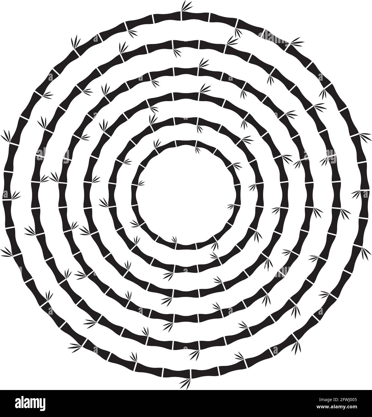 Bamboo circular border frames in a range of sizes Stock Vector Image ...