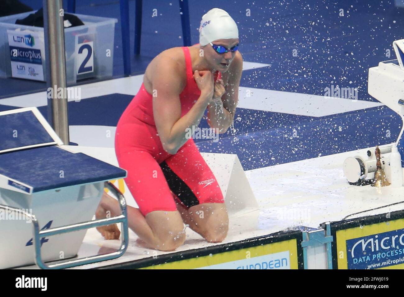 Marie Wattel of France Final 100 m Freestyle during the 2021 LEN ...