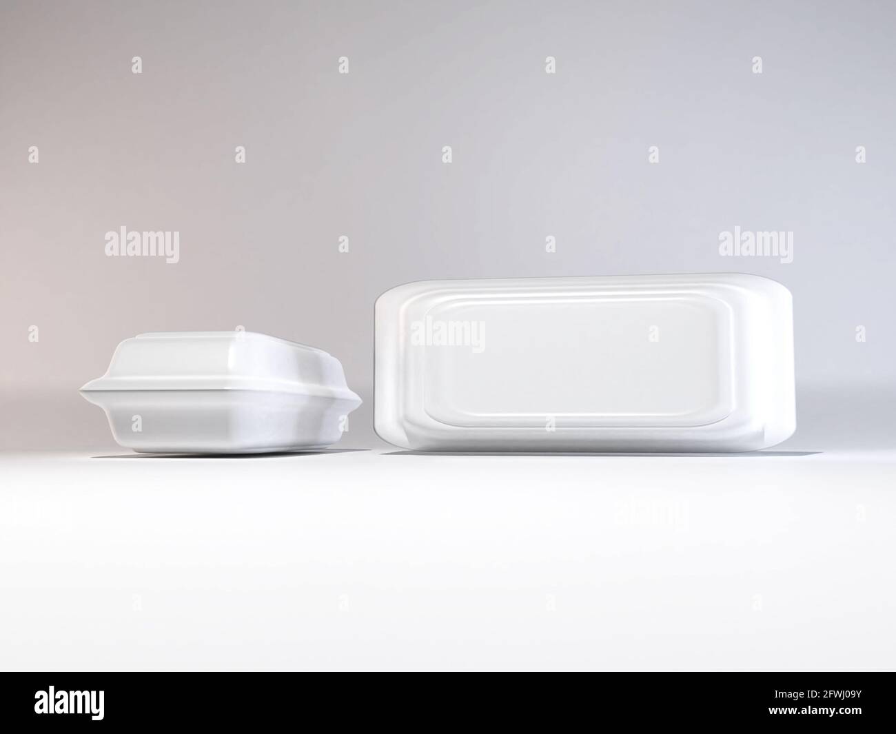 Food Box Packaging 3D Illustration Mockup Scene on Isolated Background ...