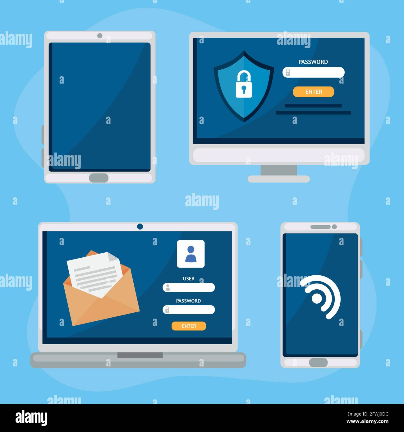 Cyber security padlock Stock Vector Image & Art - Alamy