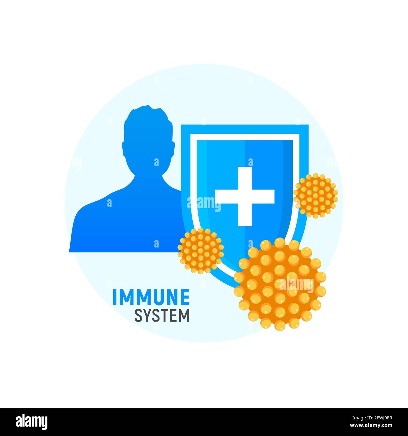 Immune System Vector Icon Logo Health Bacteria Virus Protection