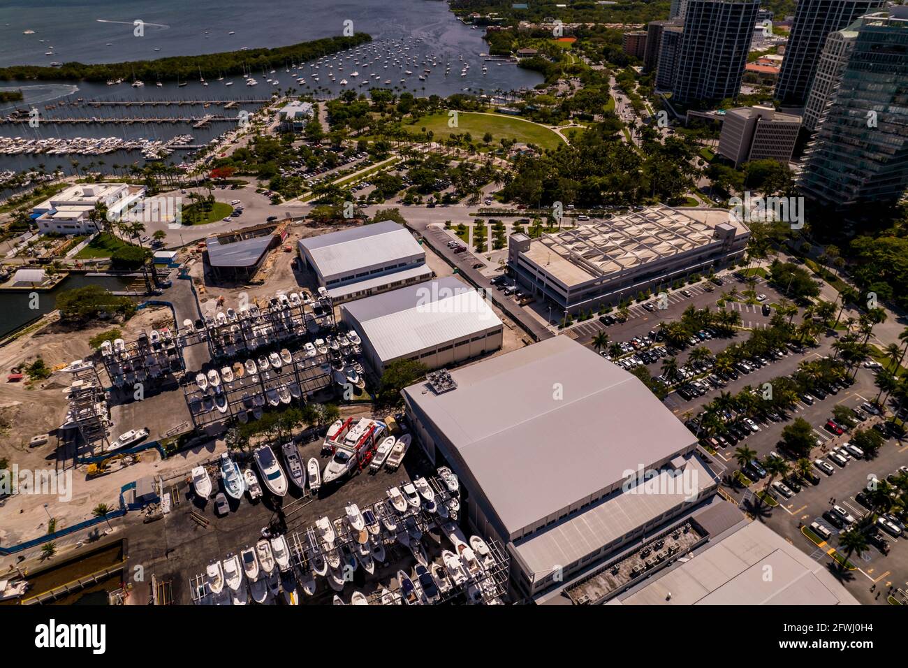 Aerial photo Miami Coconut Grove USA Stock Photo - Alamy