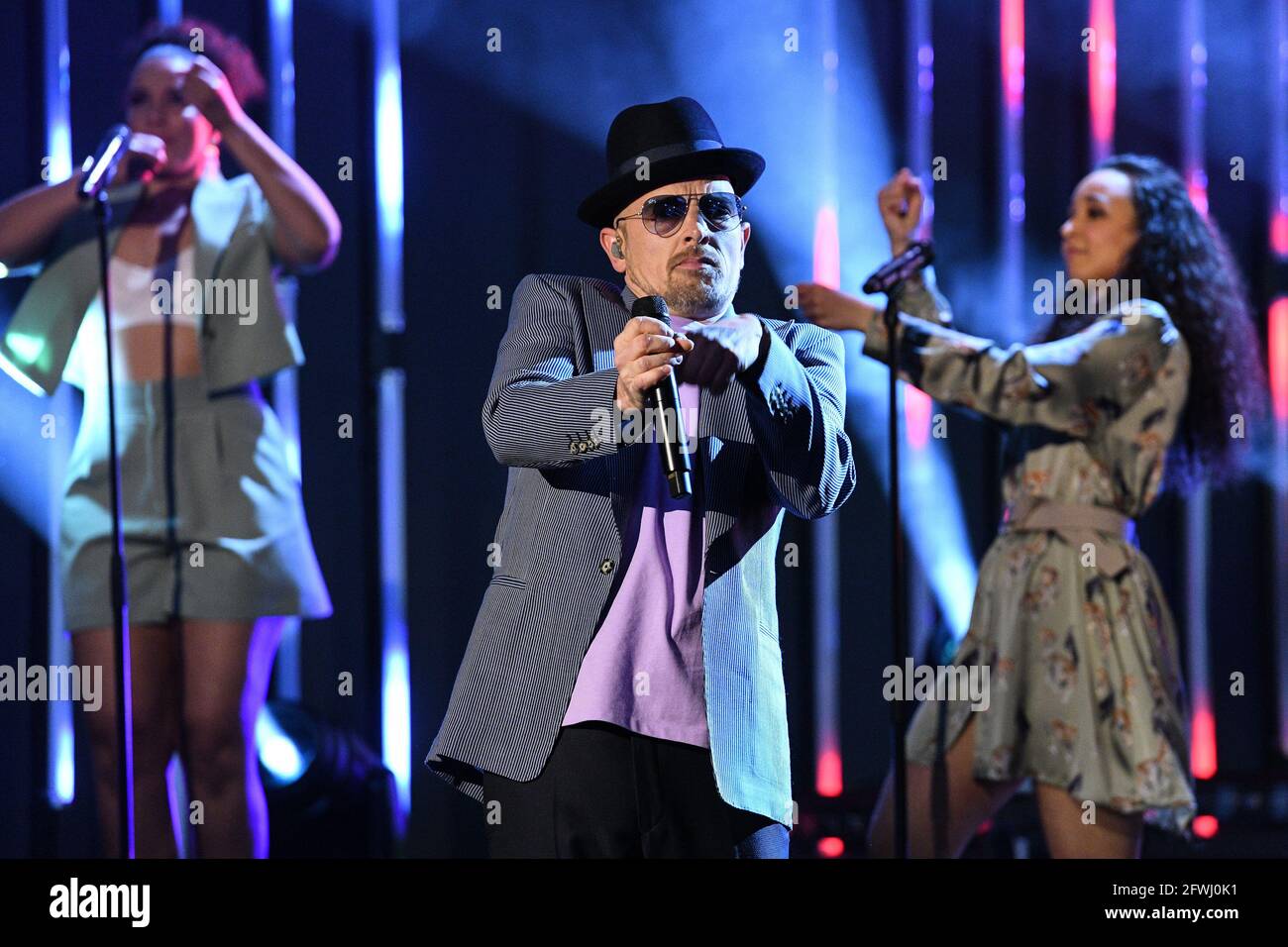 Hamburg, Germany. 22nd May, 2021. Singer Jan Delay performs at the live ...