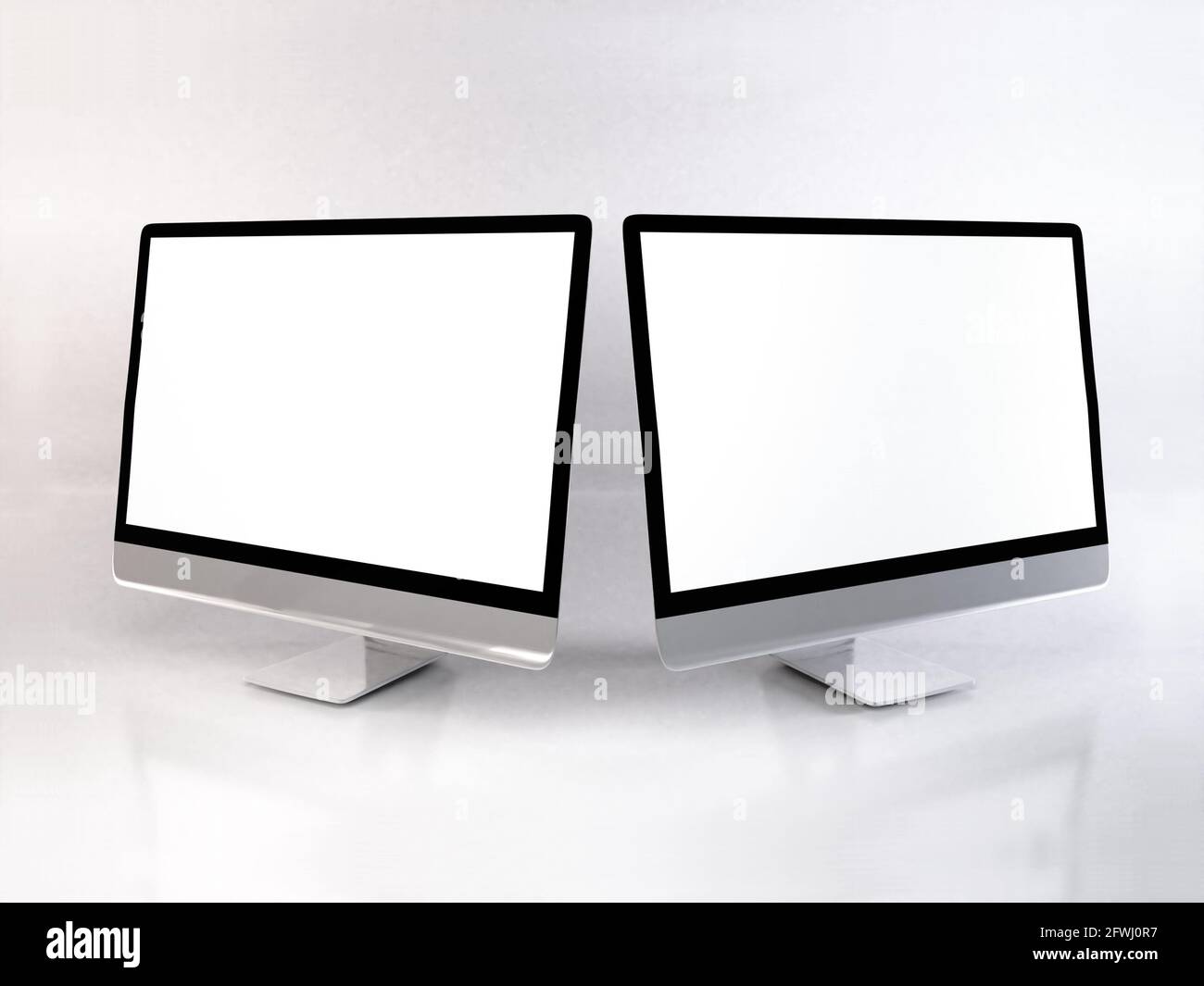 Realistic Personal Computer 3D Illustration Mockup Scene on Isolated ...