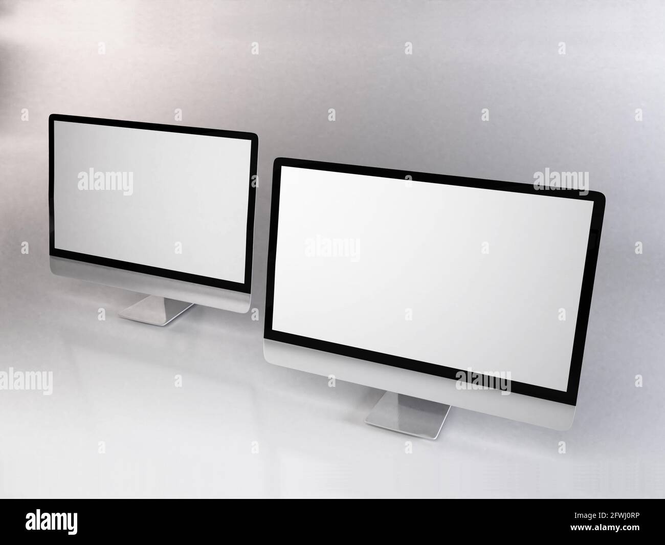 Realistic Personal Computer 3D Illustration Mockup Scene on Isolated ...