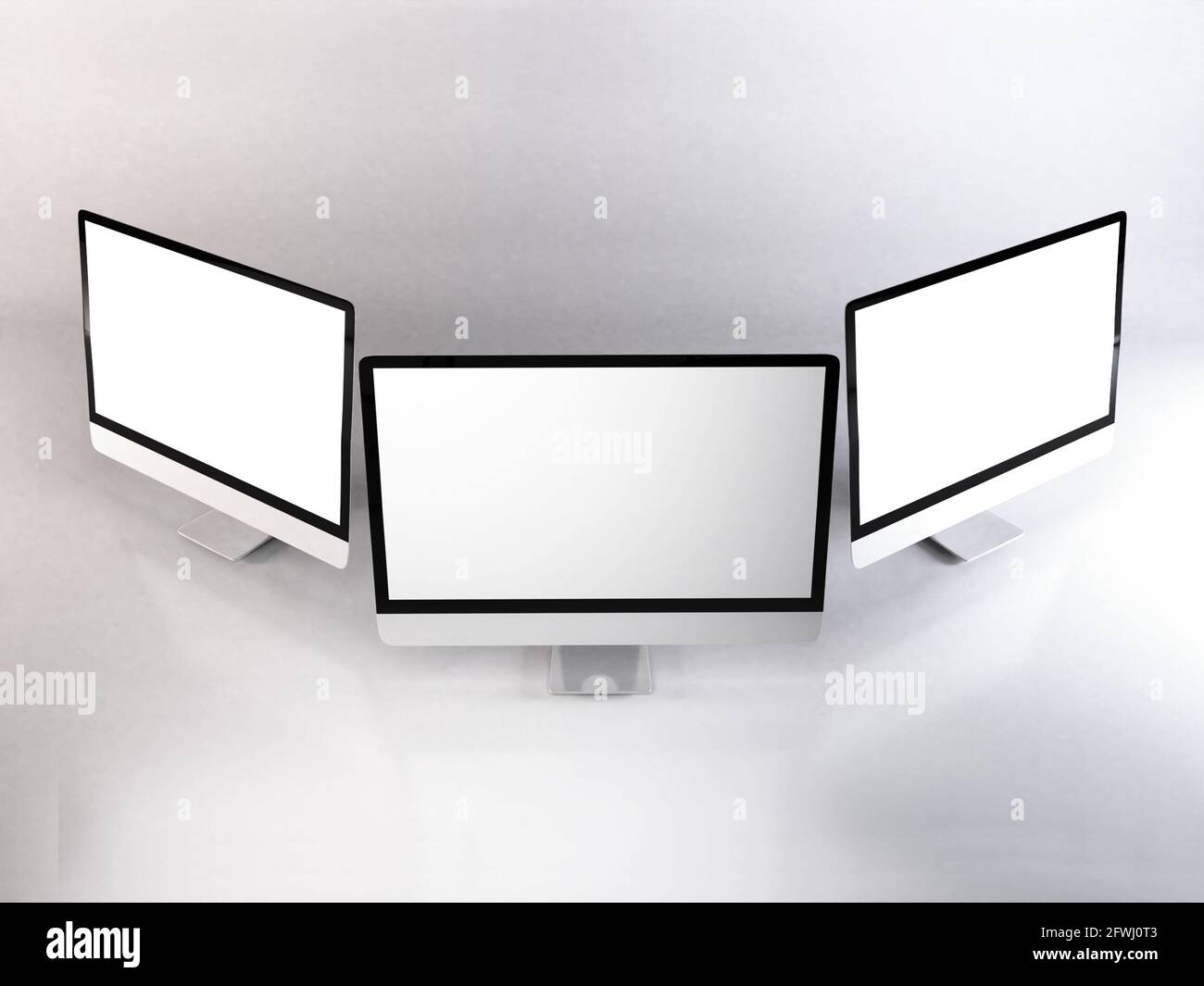 Realistic Personal Computer 3D Illustration Mockup Scene on Isolated ...