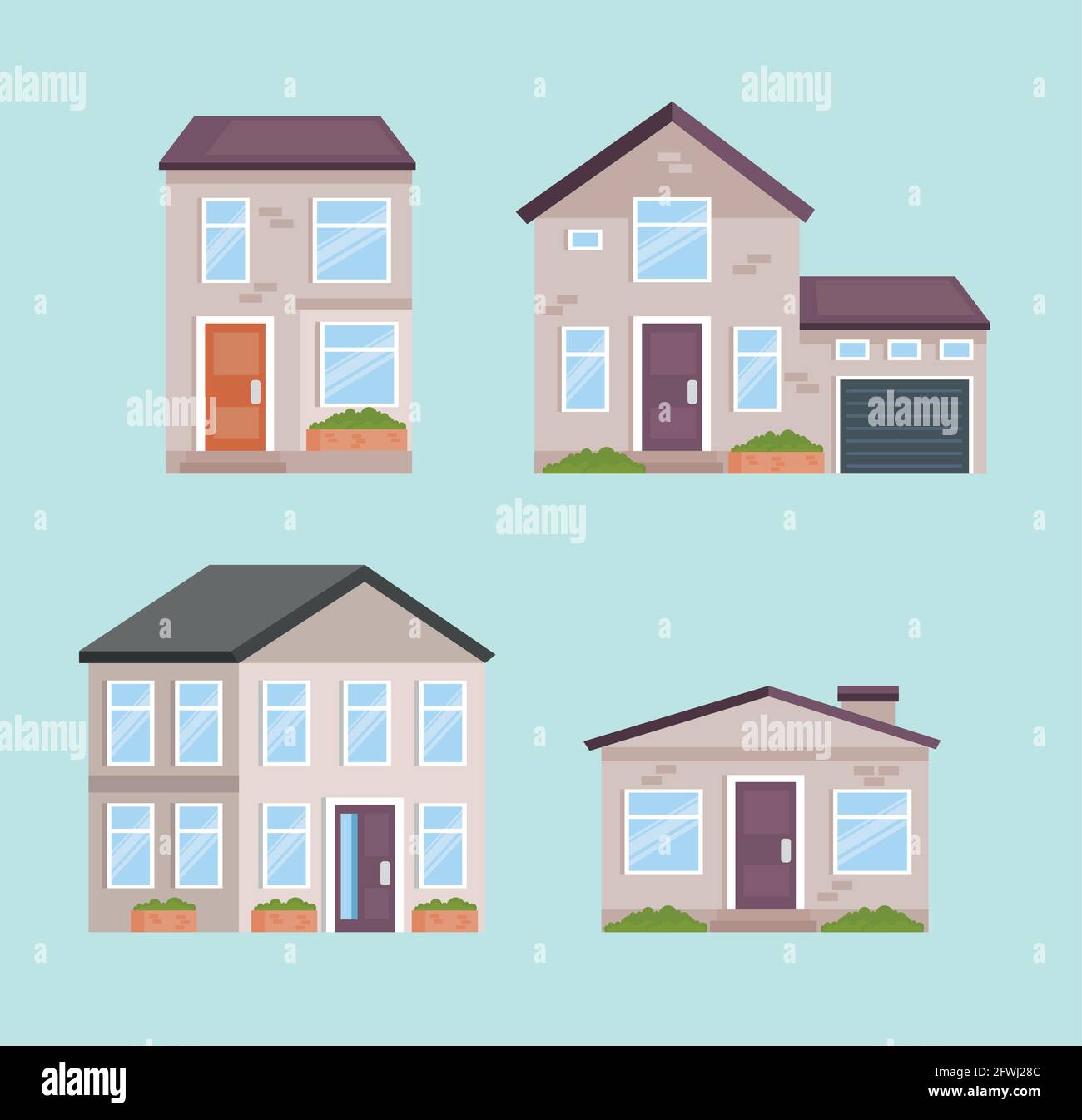 Houses icon set Stock Vector Image & Art - Alamy