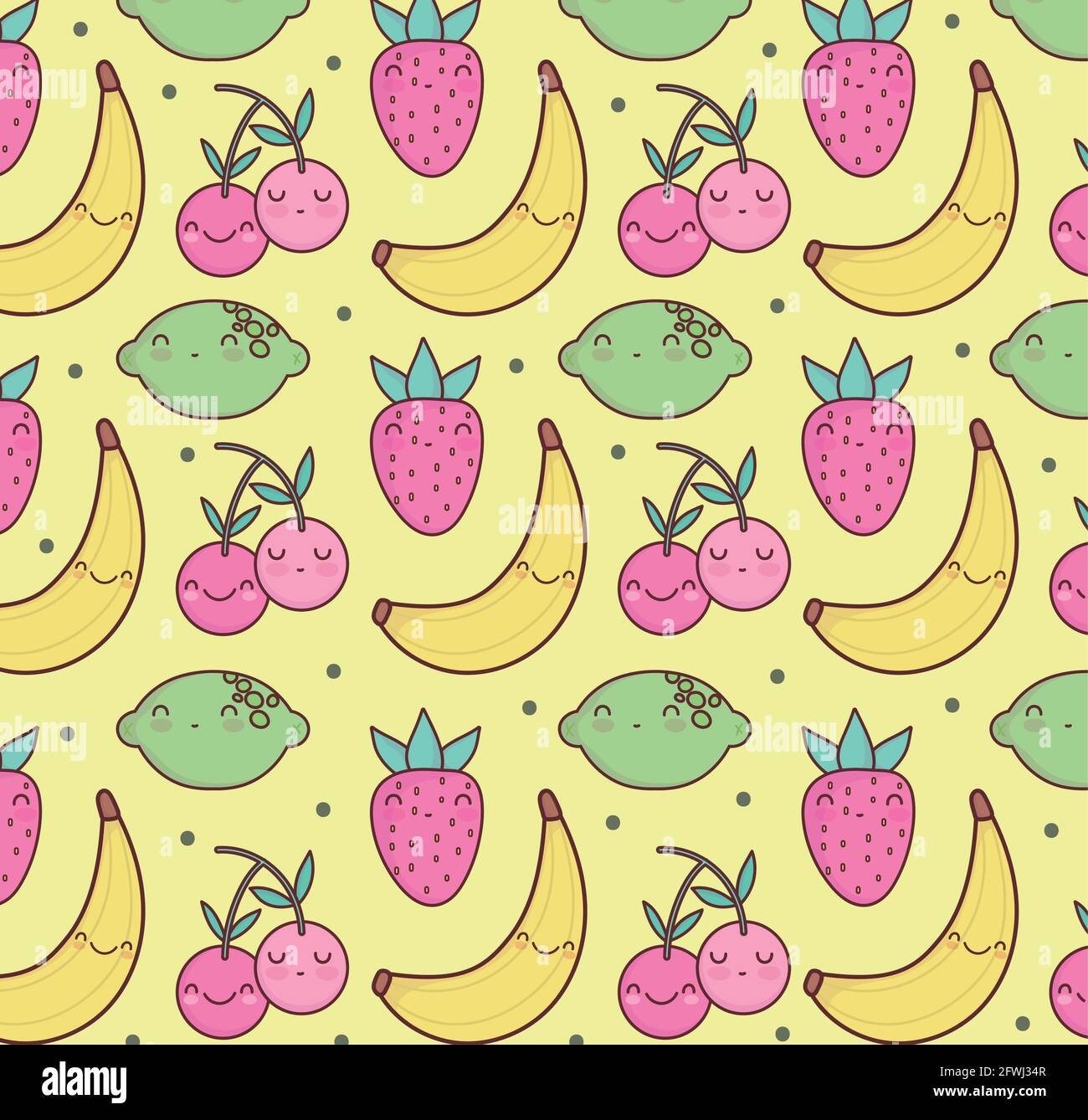 cute fruits pattern Stock Vector Image & Art - Alamy