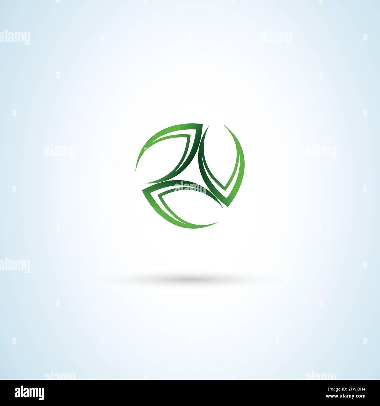 Green logotype concept logo design in Linear style and symbol Stock ...