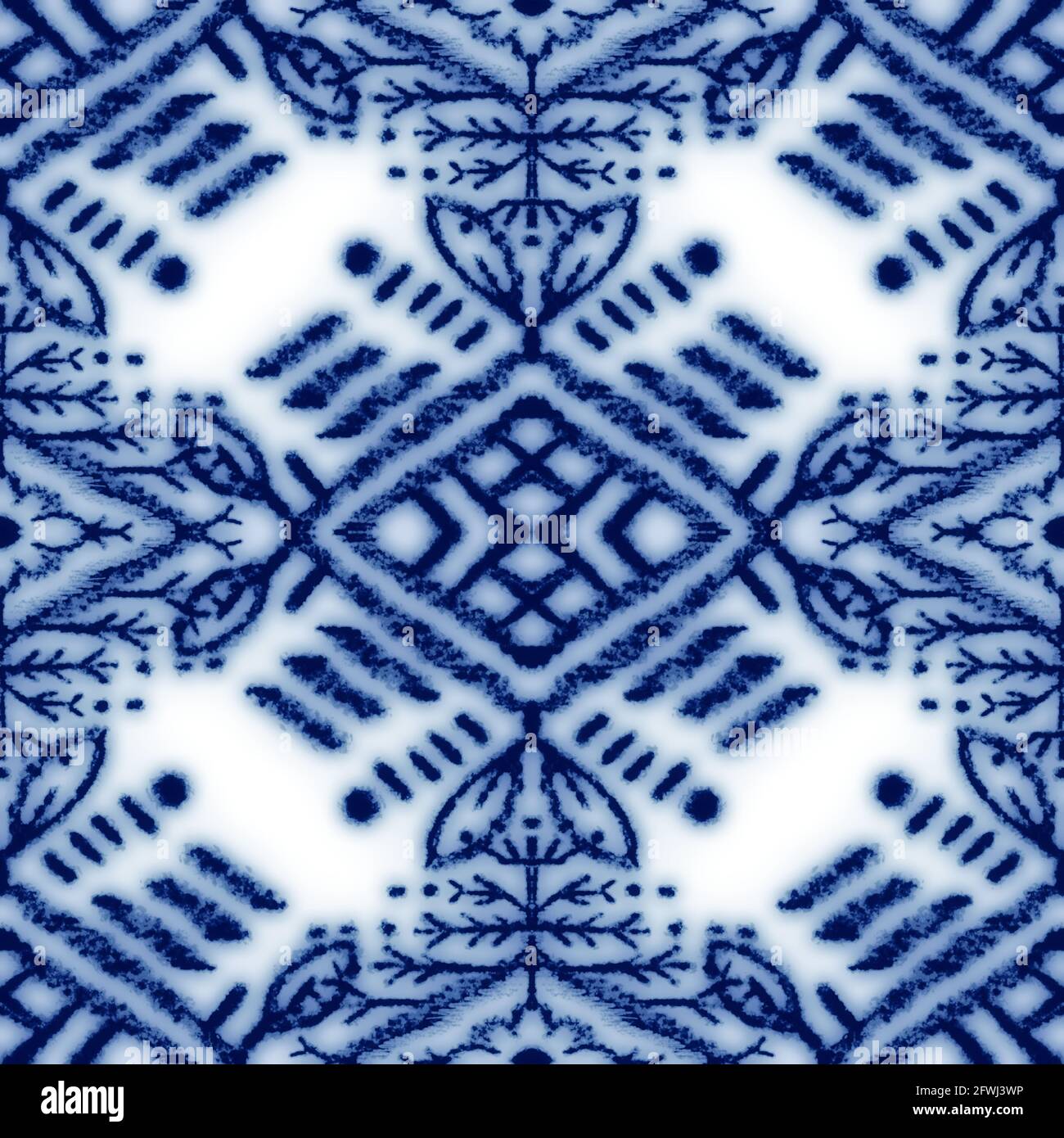 Seamless classic blue and white ceramic design Stock Photo - Alamy