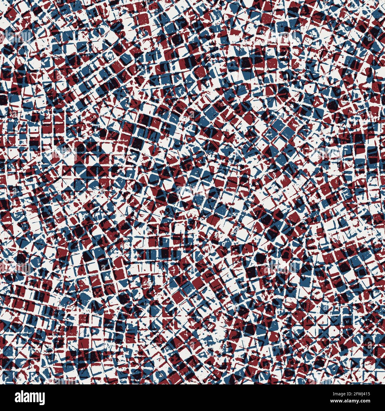 Seamless geo pattern in red blue black white Stock Photo - Alamy