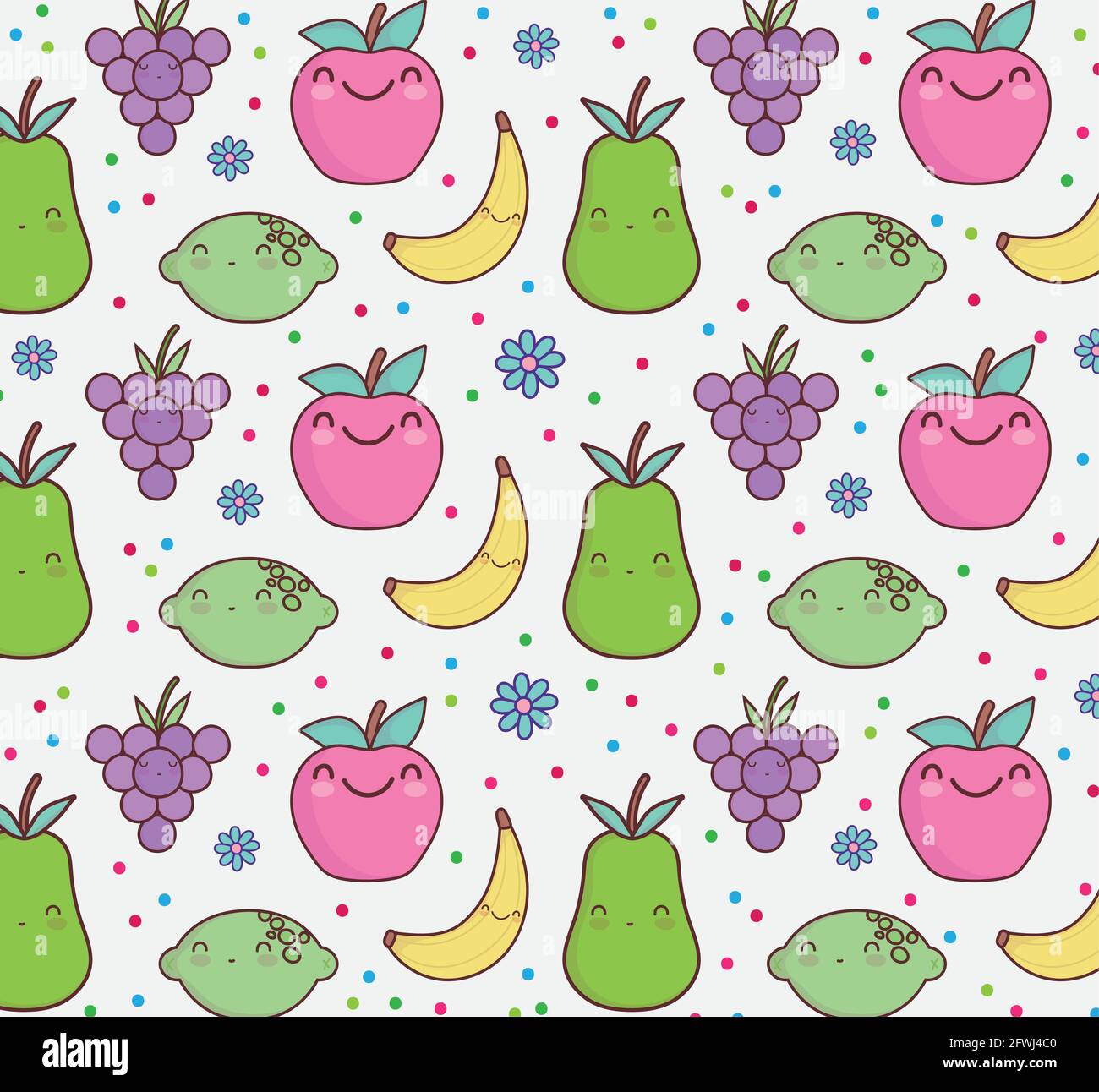fruits cute pattern Stock Vector Image & Art - Alamy