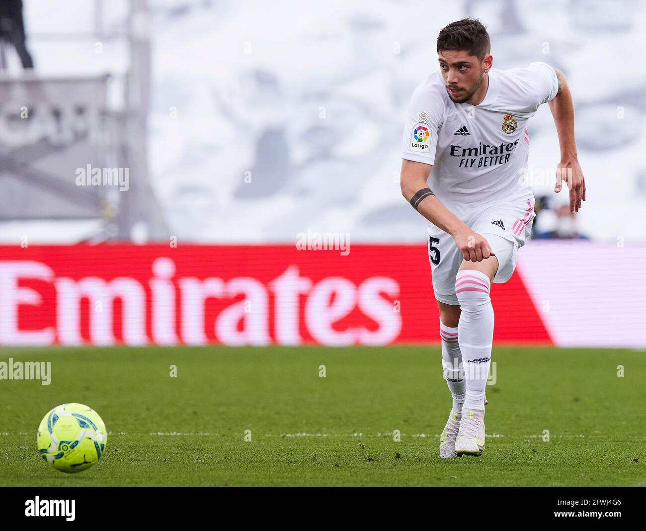 Fede Valverde (Real Madrid CF) in action during La Liga match round 38 ...