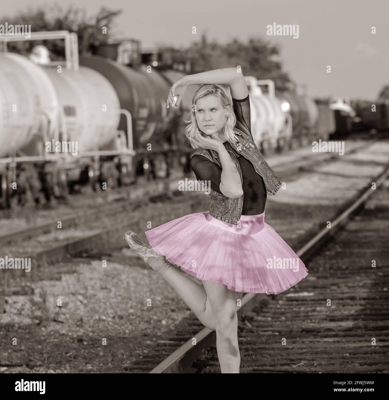 Dancing on the Tracks Stock Photo - Alamy
