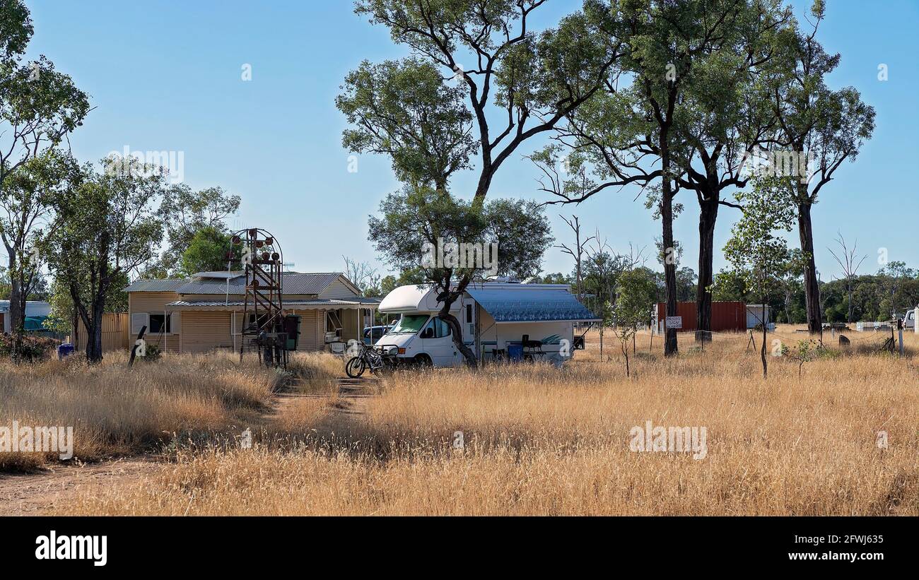 Rubyvale, Queensland, Australia - May 2021: A luxury motor home parked ...