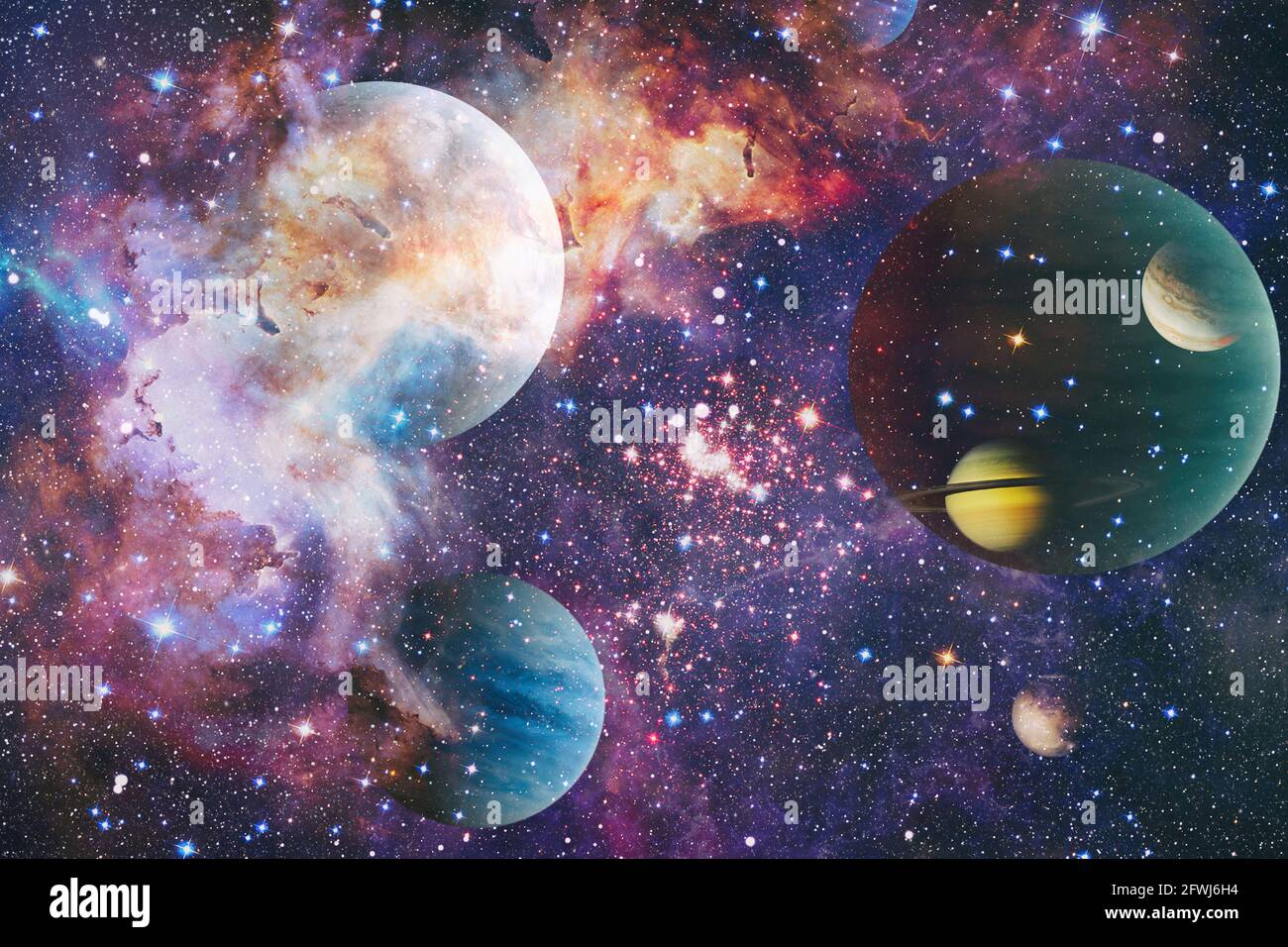 Space background with red nebula and stars. Elements of this image ...