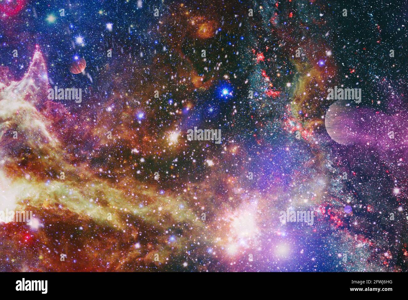 Space background with red nebula and stars. Elements of this image ...