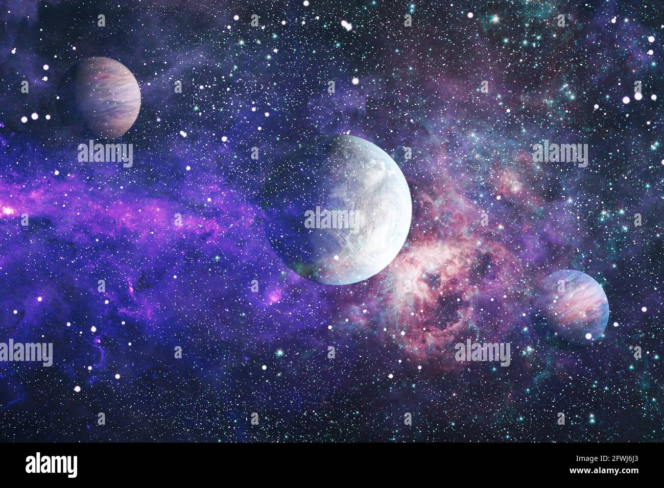 Colorful cosmos with stardust and milky way. Magic color galaxy ...