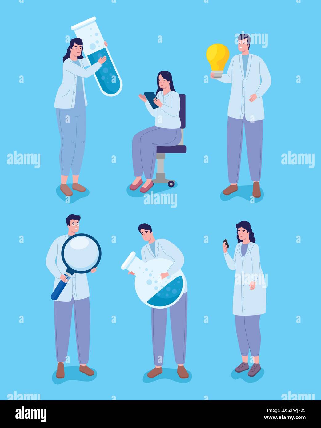 people with laboratory icons Stock Vector Image & Art - Alamy