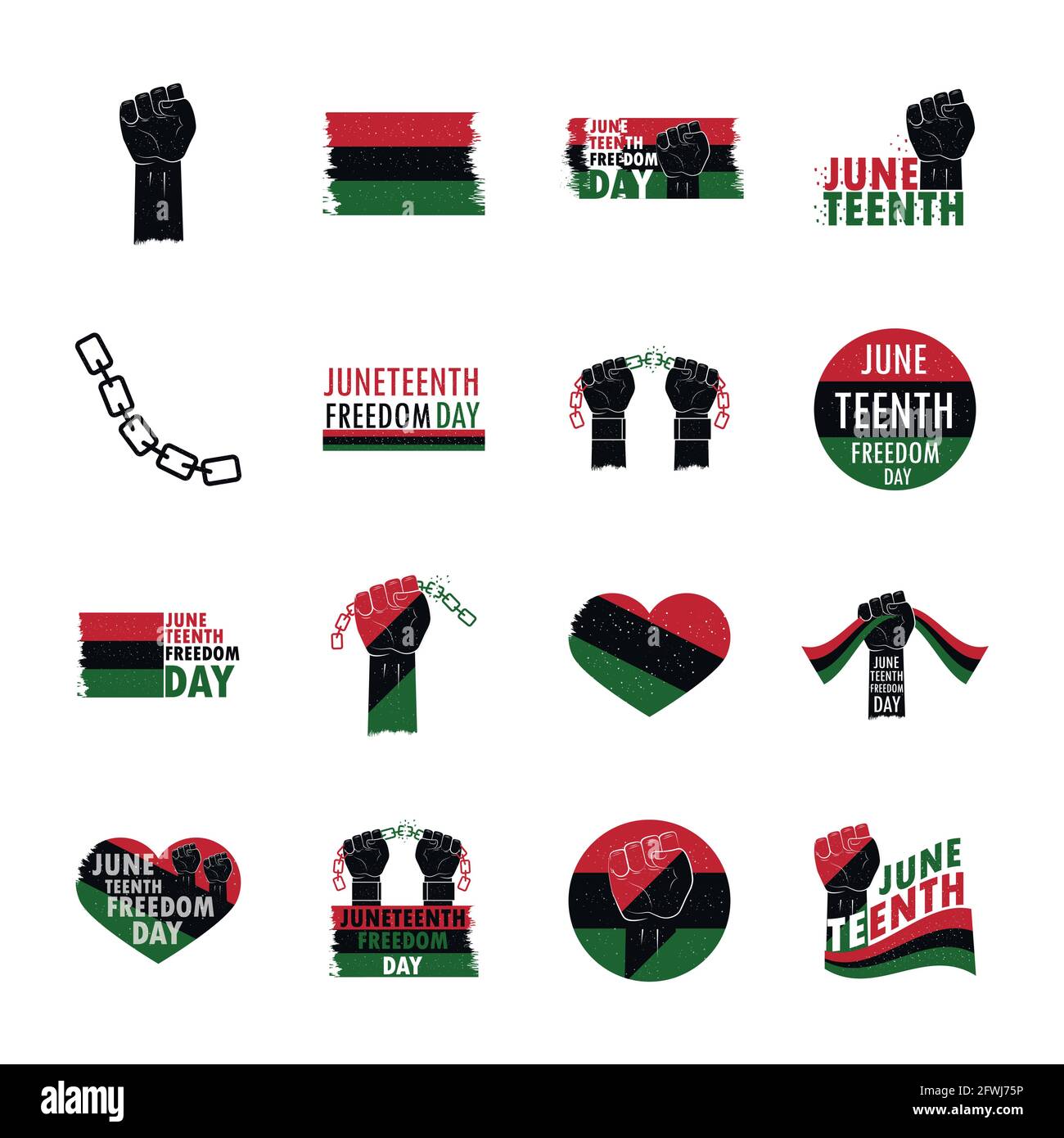 juneteenth freedom icon set Stock Vector Image & Art - Alamy