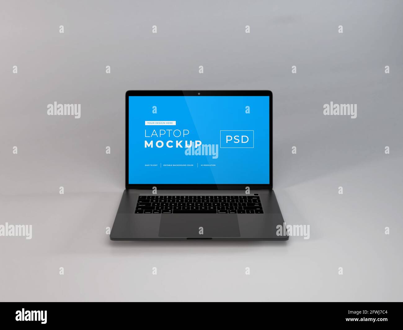 Laptop Notebook Device 3D Illustration Mockup Scene on Isolated ...