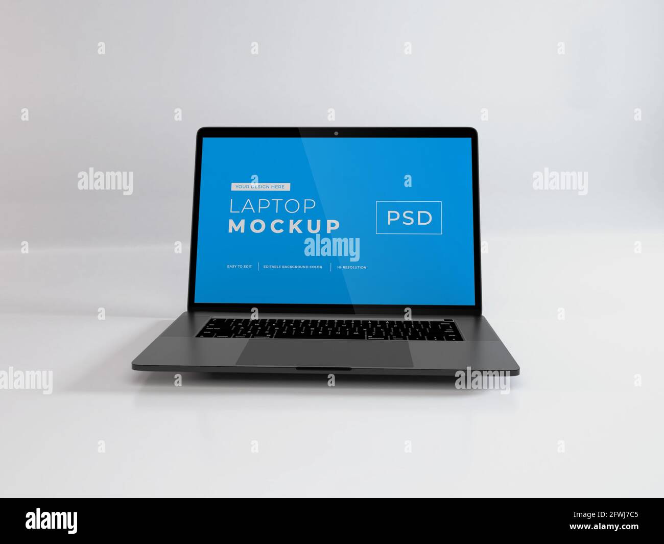 Laptop Notebook Device 3D Illustration Mockup Scene on Isolated ...