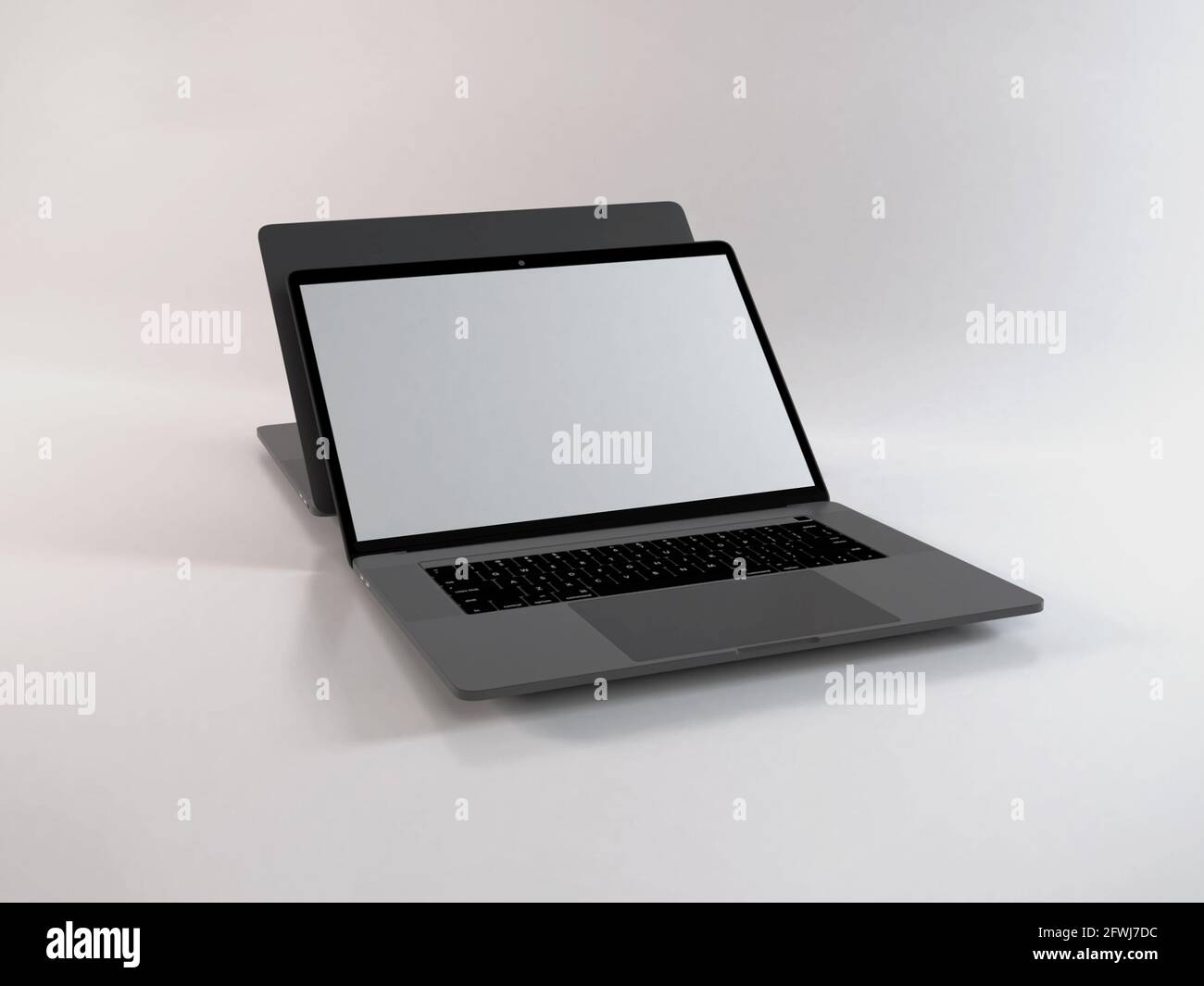 Laptop Notebook Device 3D Illustration Mockup Scene on Isolated ...
