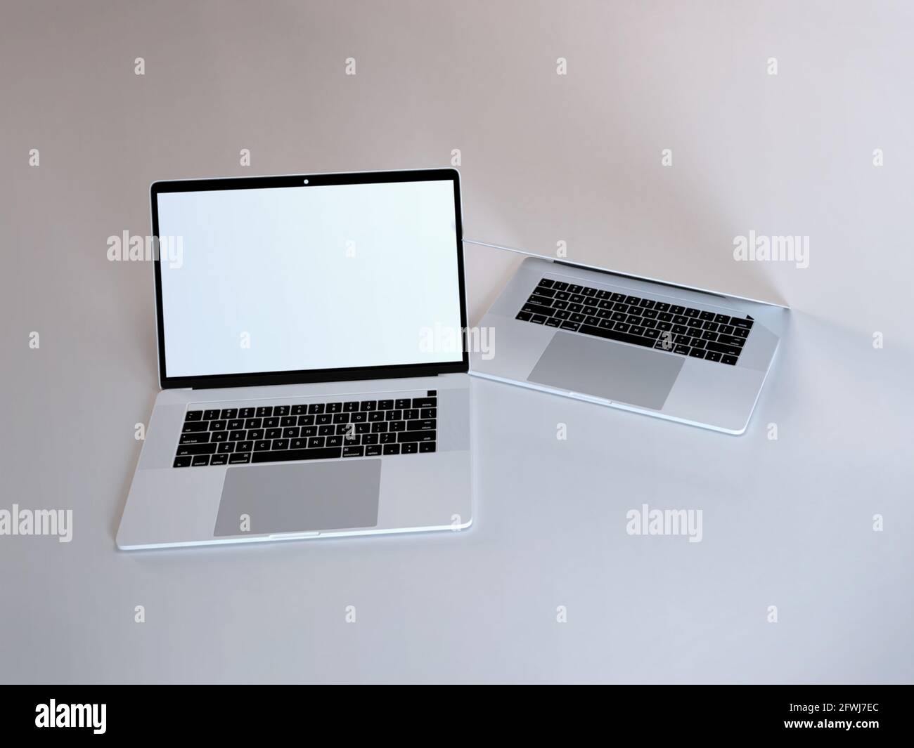 Laptop Notebook Device 3D Illustration Mockup Scene on Isolated ...