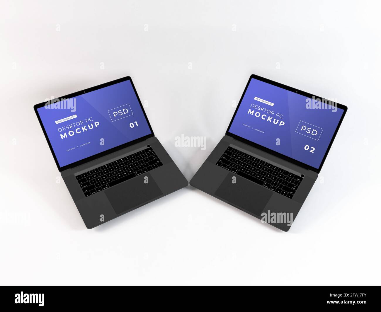 Laptop Notebook Device 3D Illustration Mockup Scene on Isolated ...