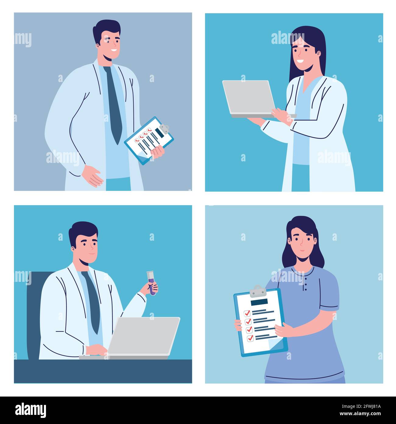 doctors with icons Stock Vector Image & Art - Alamy