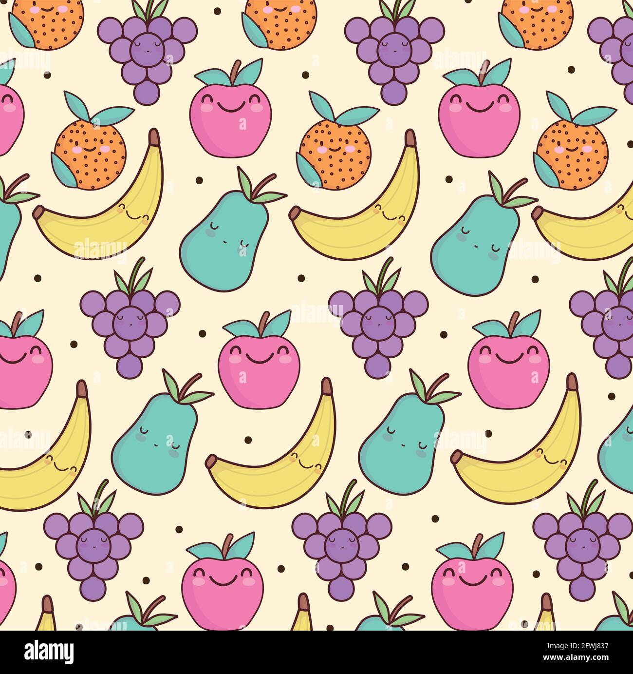 cute fruits background Stock Vector Image & Art - Alamy