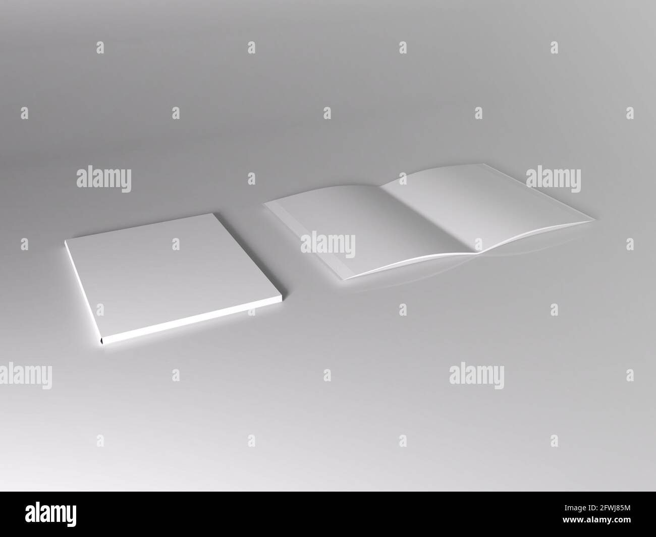 Magazine Paper Brochure 3D Illustration Mockup Scene on Isolated ...