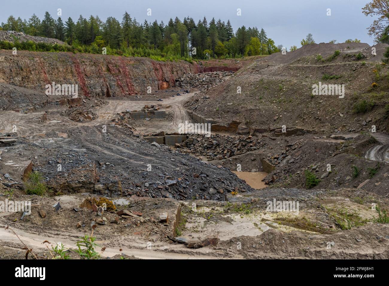 Bixhead Quarry, Forest of Dean. Modern in use quarry operation ...