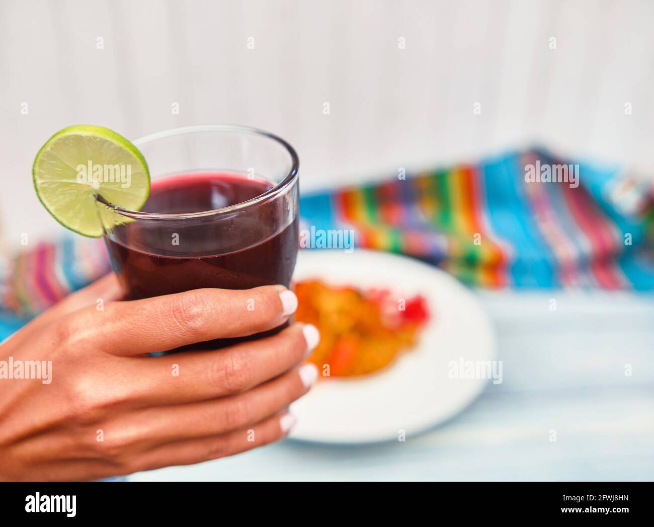 PERUVIAN PURPLE CORN DRINK. Chicha morada purple sweet traditional ...