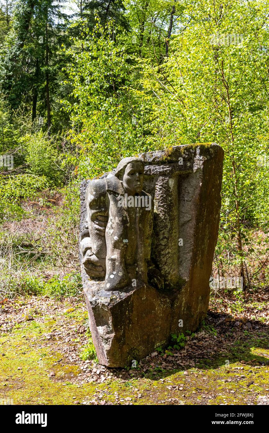 Union Colliery disaster 1902 memorial sculpture. Monument Mine, Forest ...