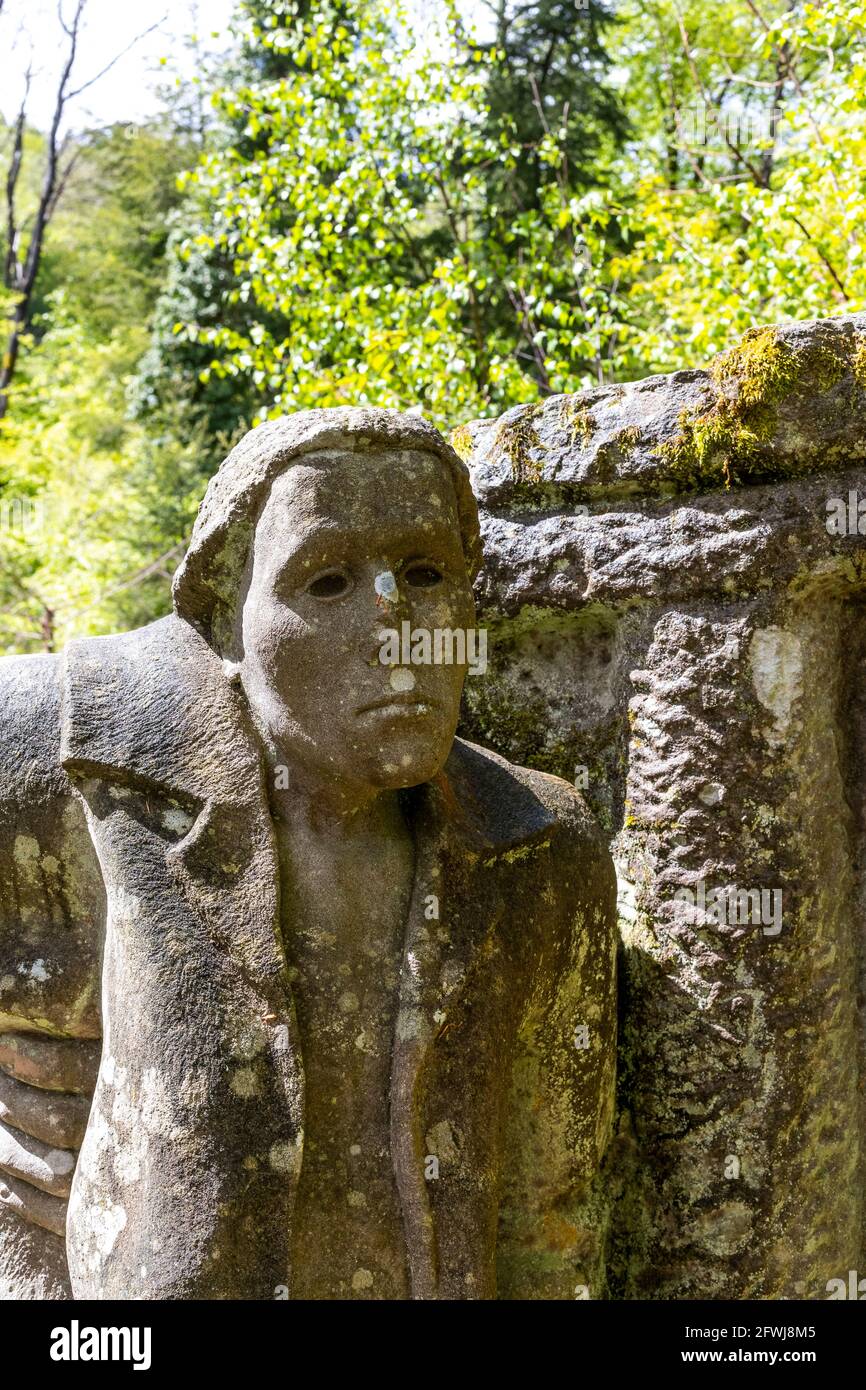 Union Colliery disaster 1902 memorial sculpture. Monument Mine, Forest ...