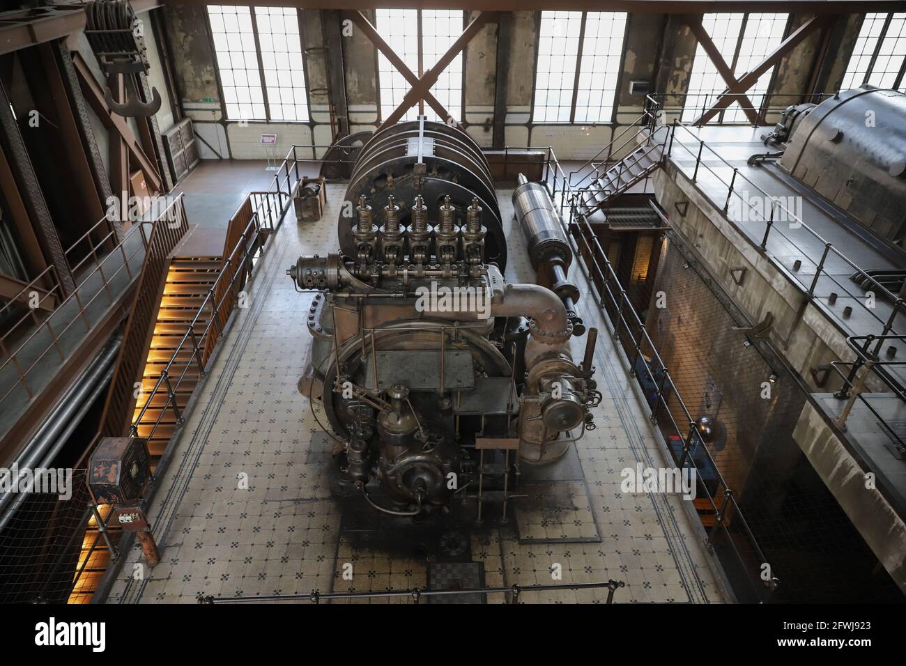 Old Engine of an old Power Plant Stock Photo - Alamy