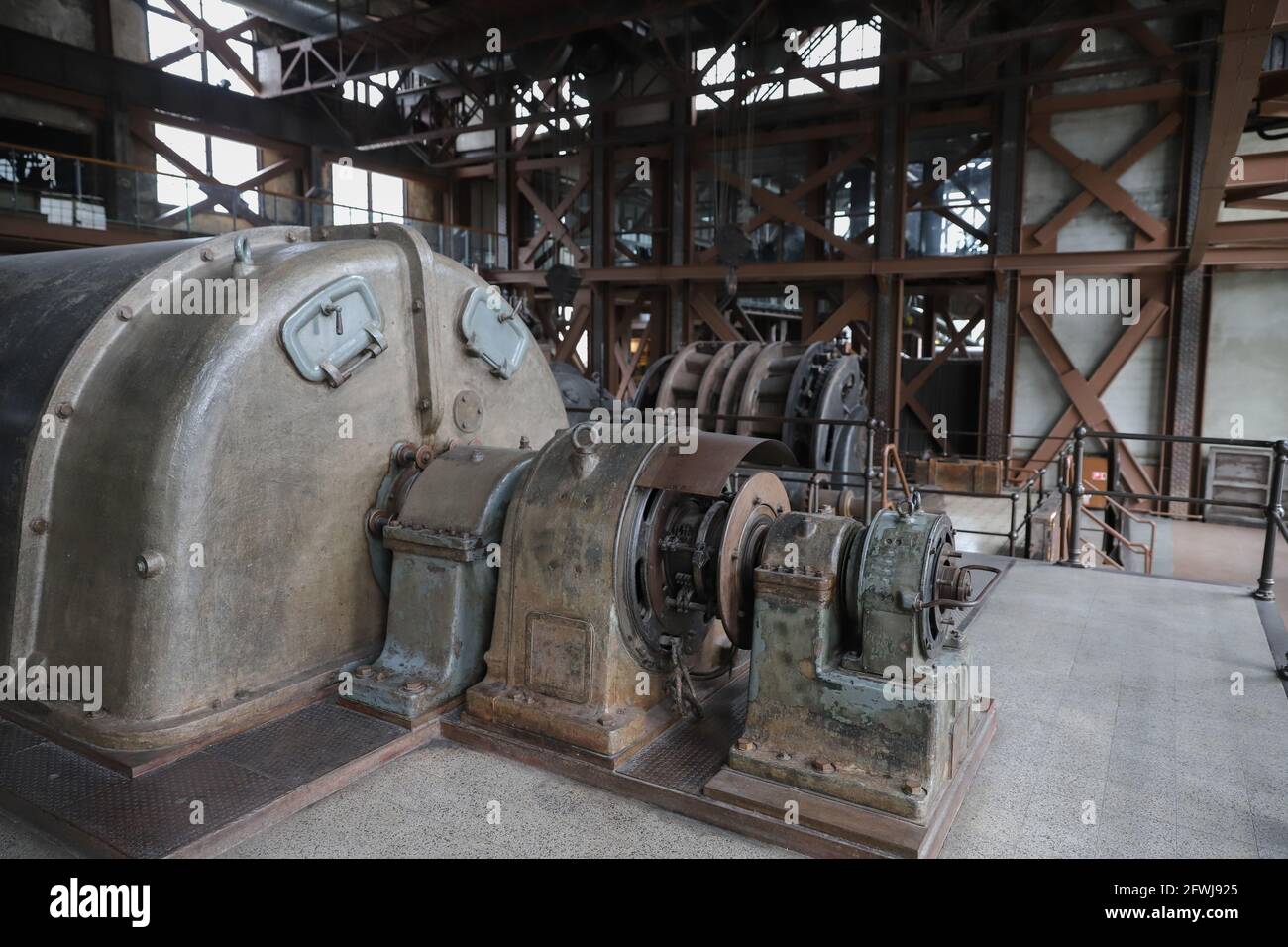 Old Engine of an old Power Plant Stock Photo - Alamy