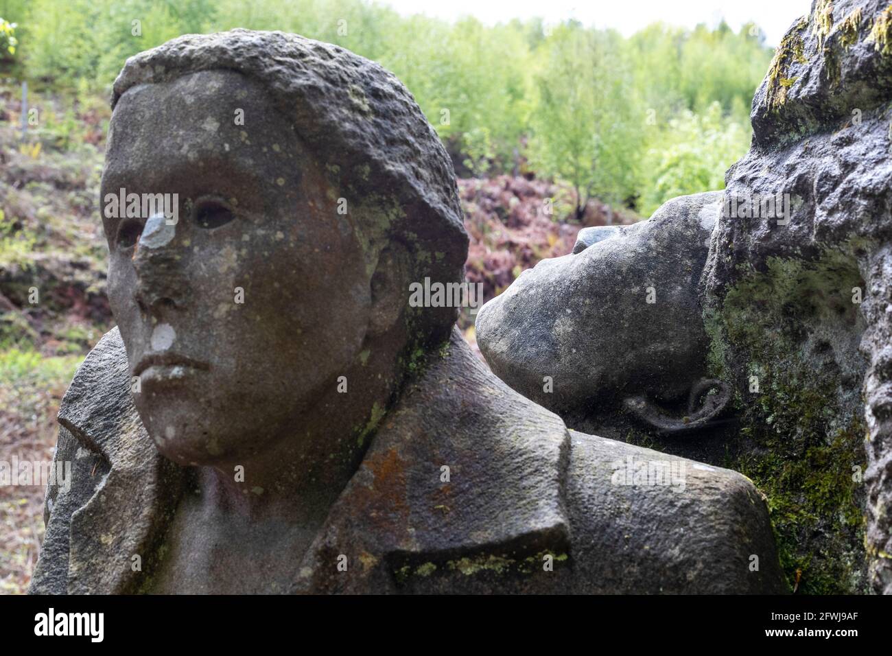 Union Colliery disaster 1902 memorial sculpture. Monument Mine, Forest ...