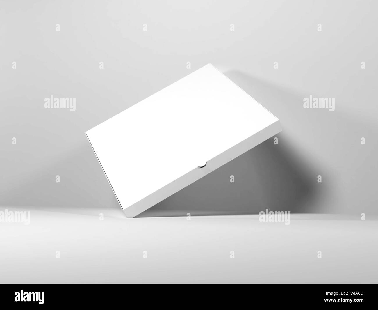 Realistic Pizza Box 3D Illustration Mockup Scene on Isolated Background ...