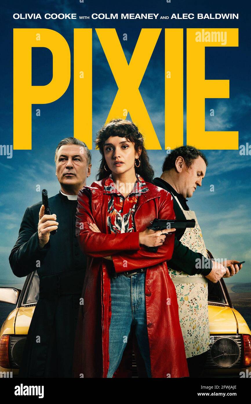 COLM MEANEY, ALEC BALDWIN and OLIVIA COOKE in PIXIE (2020), directed by BARNABY THOMPSON. Credit ...