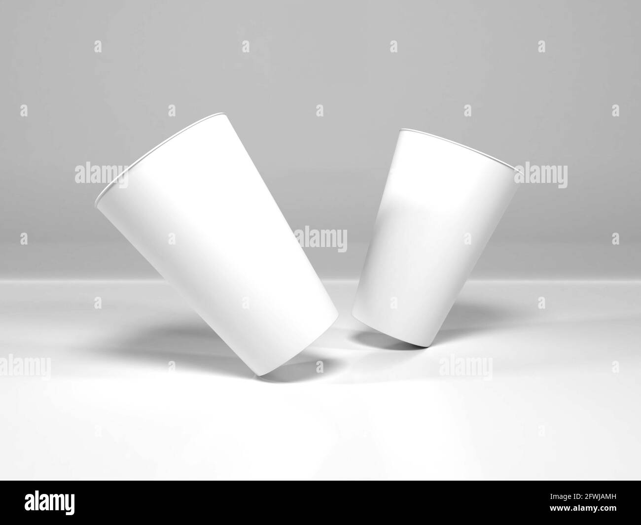 Realistic Plastic Cup Packaging 3D Illustration Mockup Scene on ...